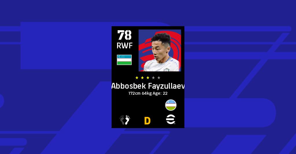 Abbosbek Fayzullaev eFootball 2022 Stats