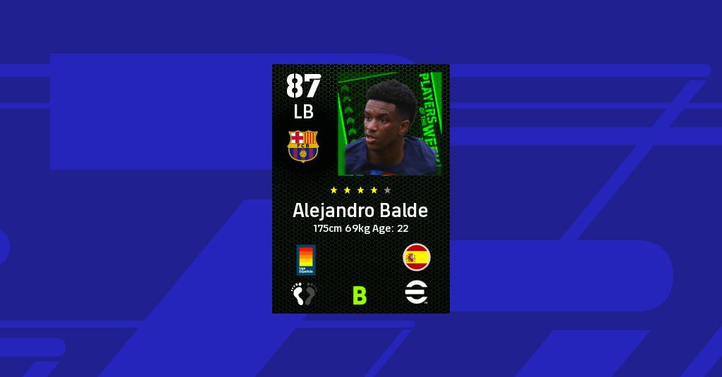 Alejandro Balde eFootball 2022 Stats