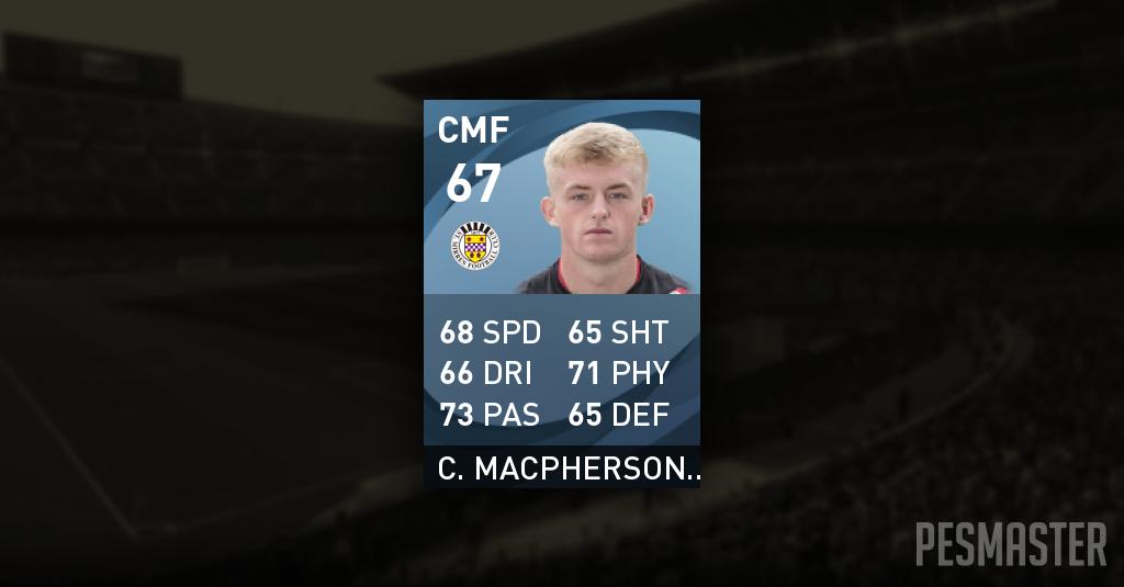Cameron MacPherson PES 2021 Stats
