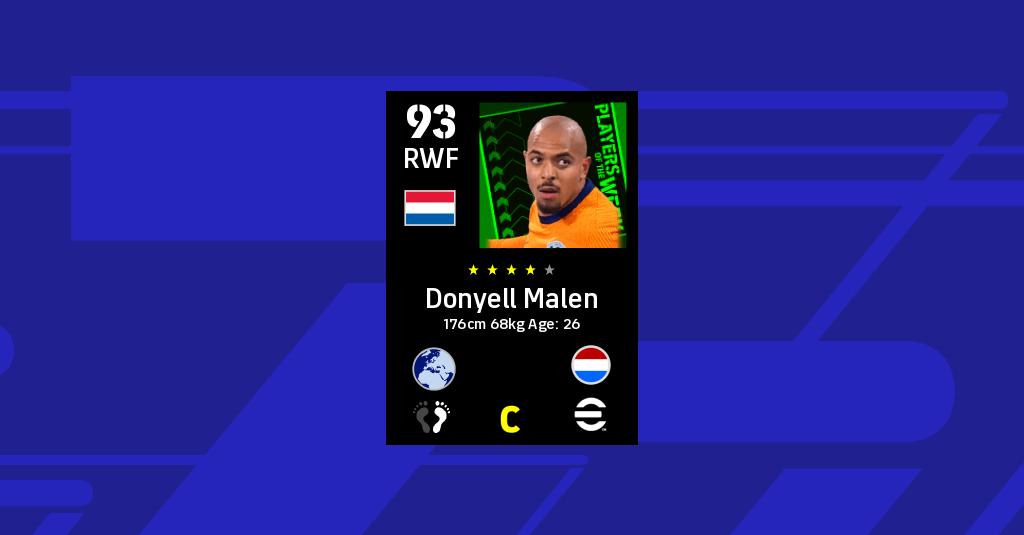 Donyell Malen eFootball 2022 Stats