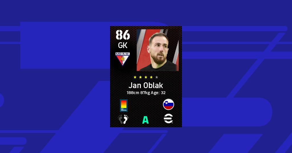 Jan Oblak eFootball 2022 Stats