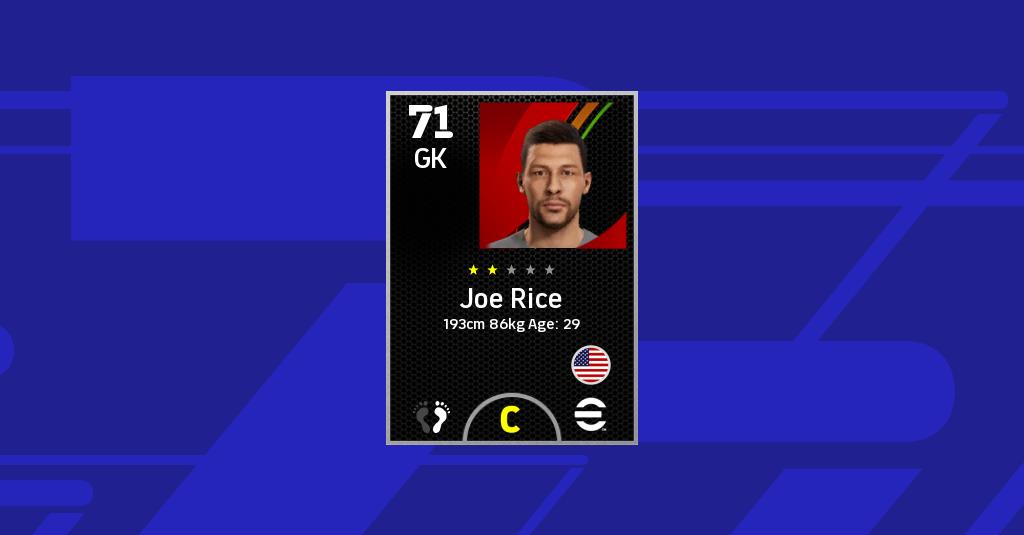 Joe Rice eFootball Stats