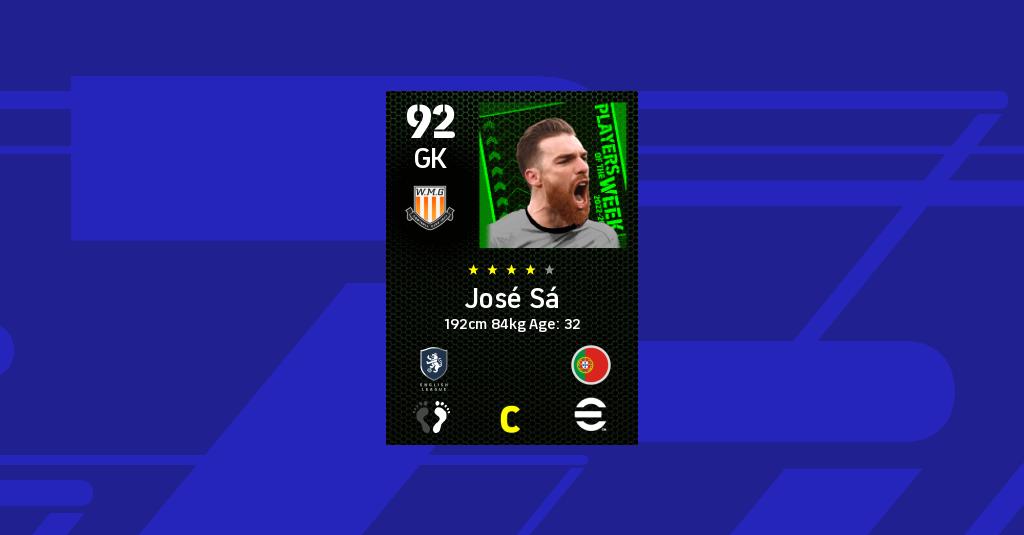José Sá eFootball 2022 Stats