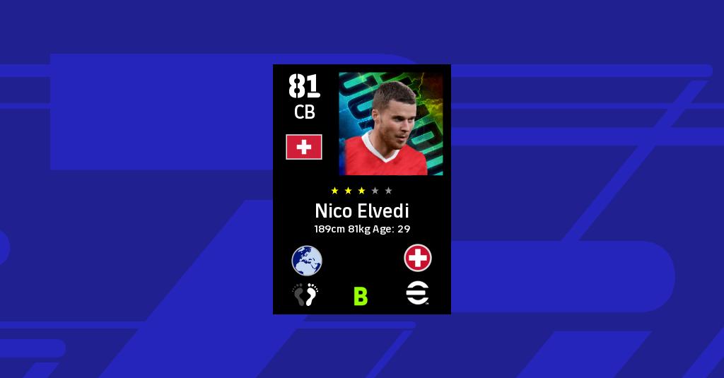 Nico Elvedi eFootball 2022 Stats