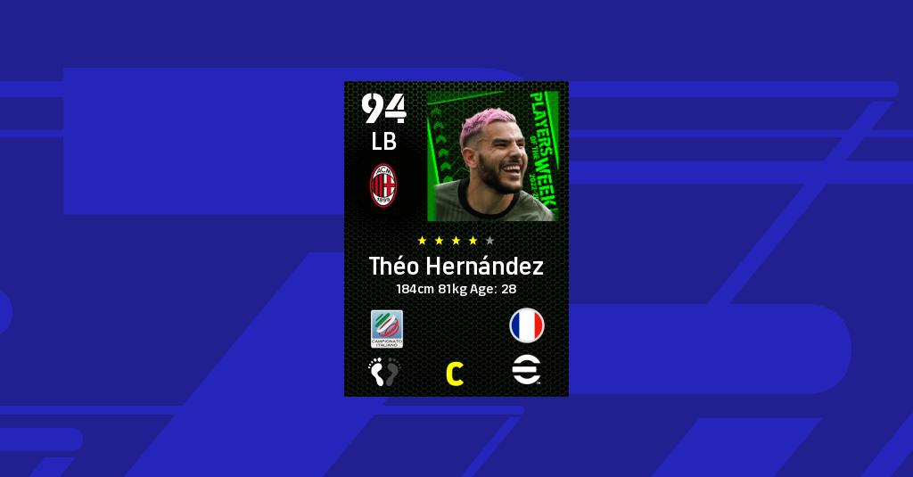 Theo Hernández eFootball 2022 Stats