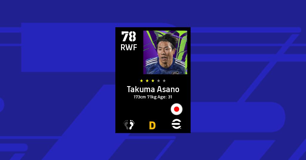 Takuma Asano eFootball 2022 Stats