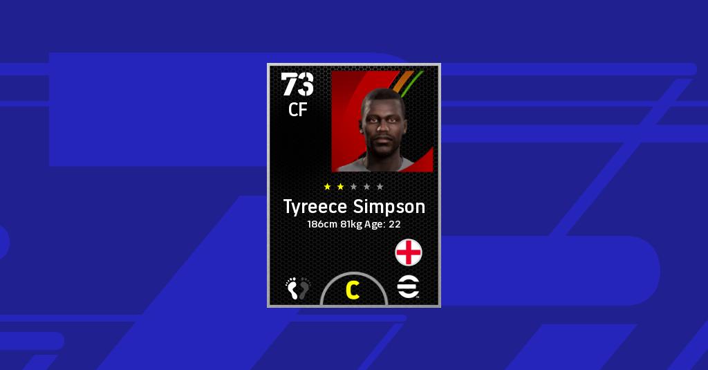 Tyreece Simpson eFootball 2022 Stats
