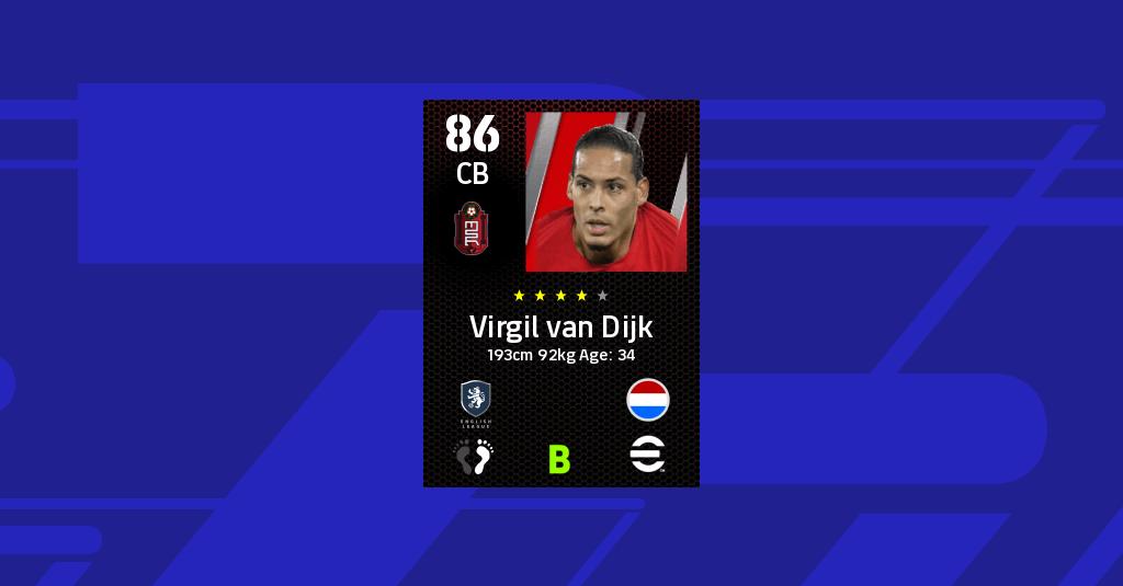 Virgil van Dijk eFootball 2022 Stats