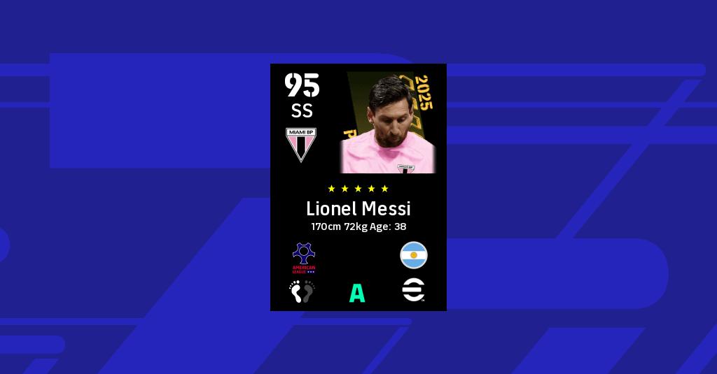 Estatisticas de Lionel Messi en eFootball