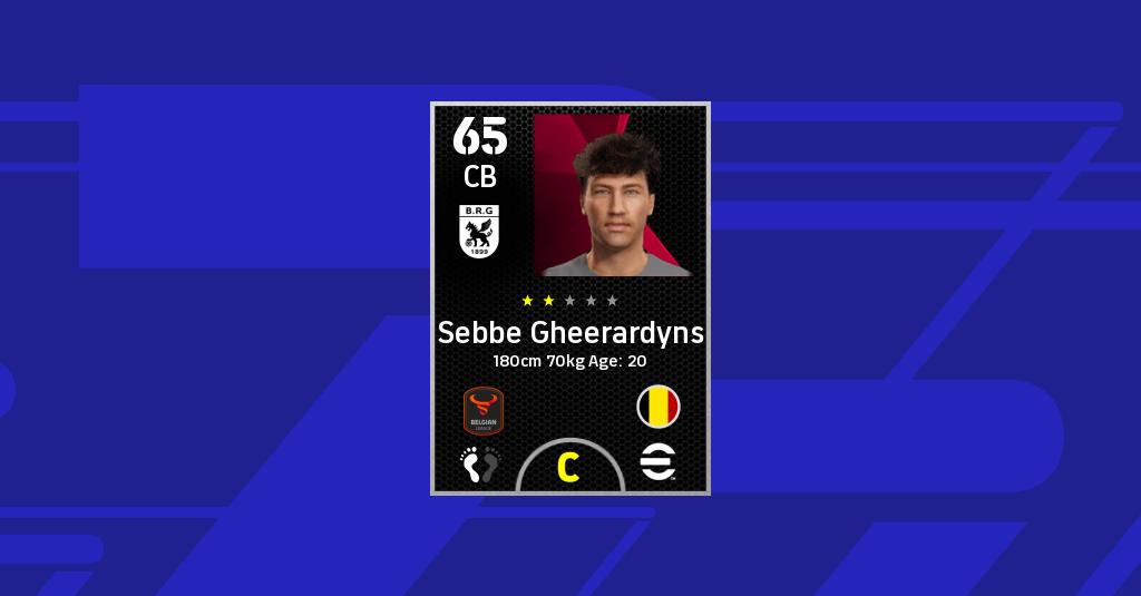 Estatisticas de Sebbe Gheerardyns en eFootball