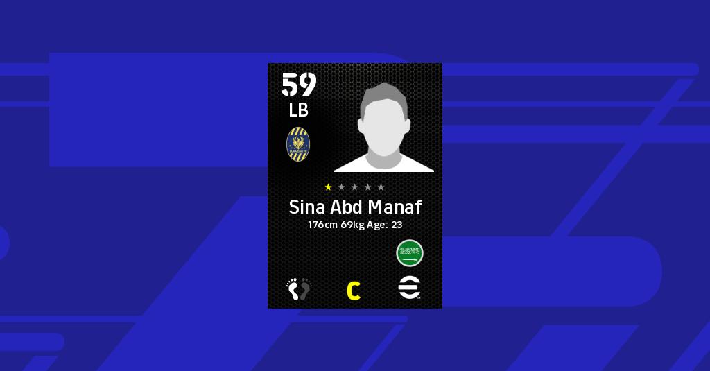 Estatisticas de Sina Abd Manaf en eFootball 2022