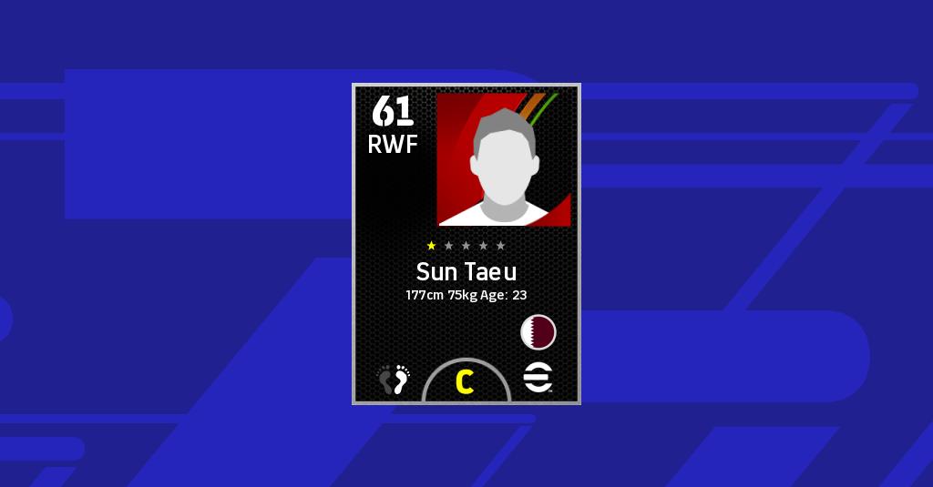 Estatisticas de Sun Taeu en eFootball 2022