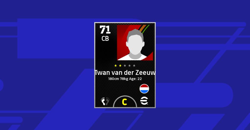 Estatisticas de Twan van der Zeeuw en eFootball