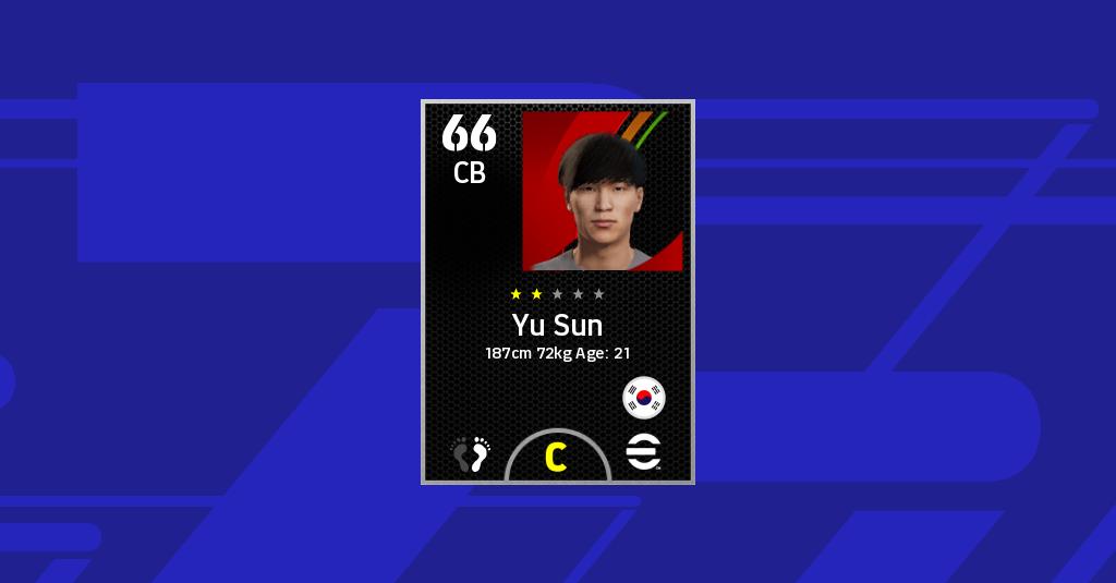 Estatisticas de Yu Sun en eFootball