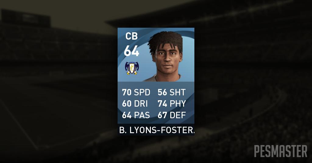 Statistiques de Brooklyn Lyons-Foster no PES 2021 Mobile