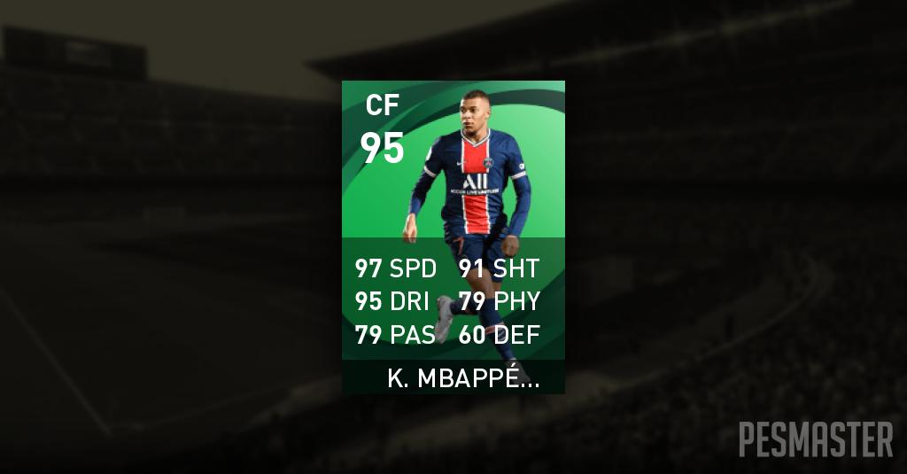 Statistiche di Kylian Mbappé no PES 2021 Mobile