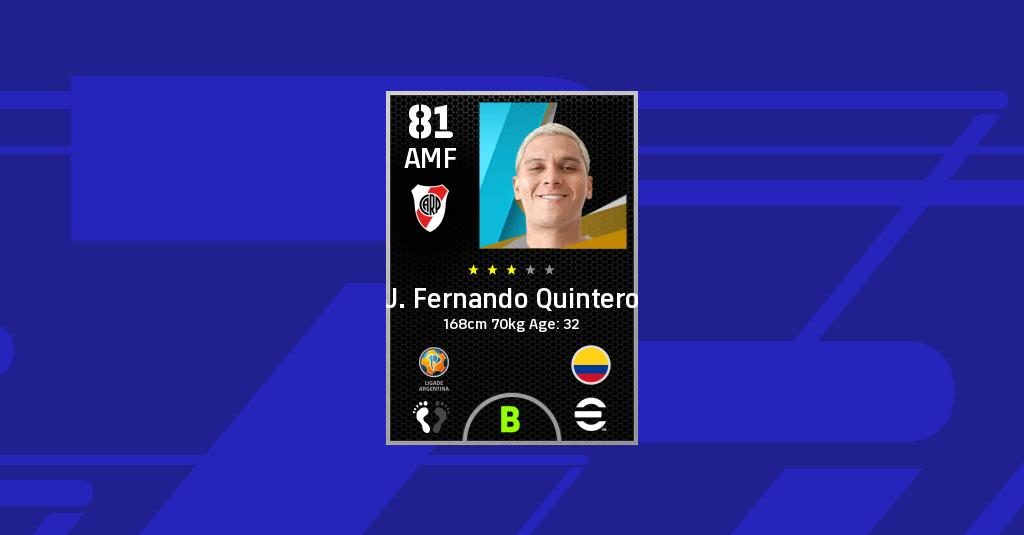 Juan Fernando Quintero eFootball Stats