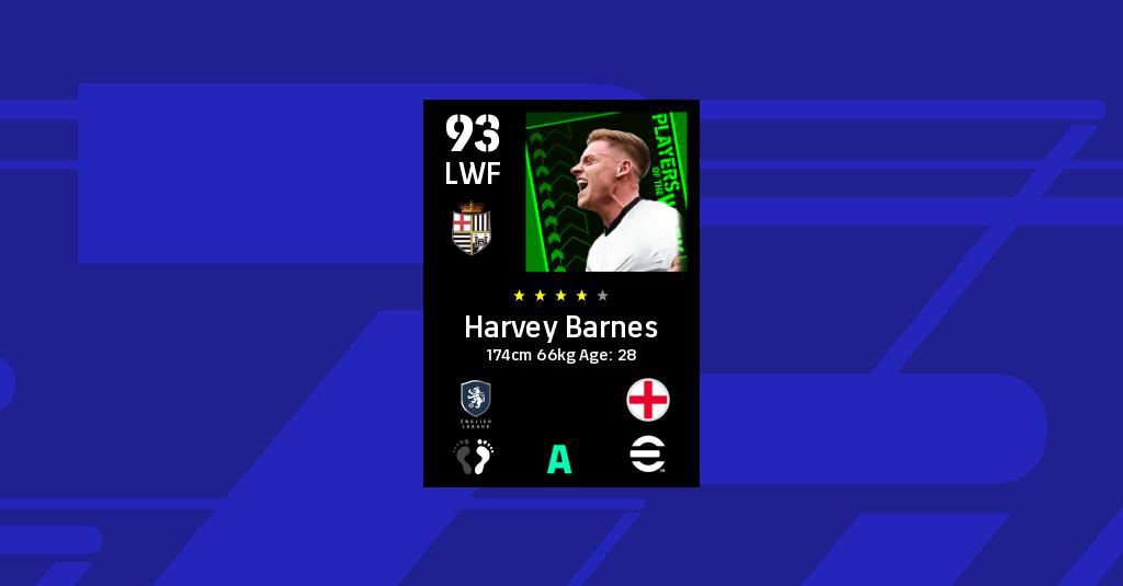 Harvey Barnes eFootball 2022 Stats