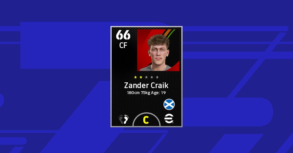 Zander Craik eFootball Stats