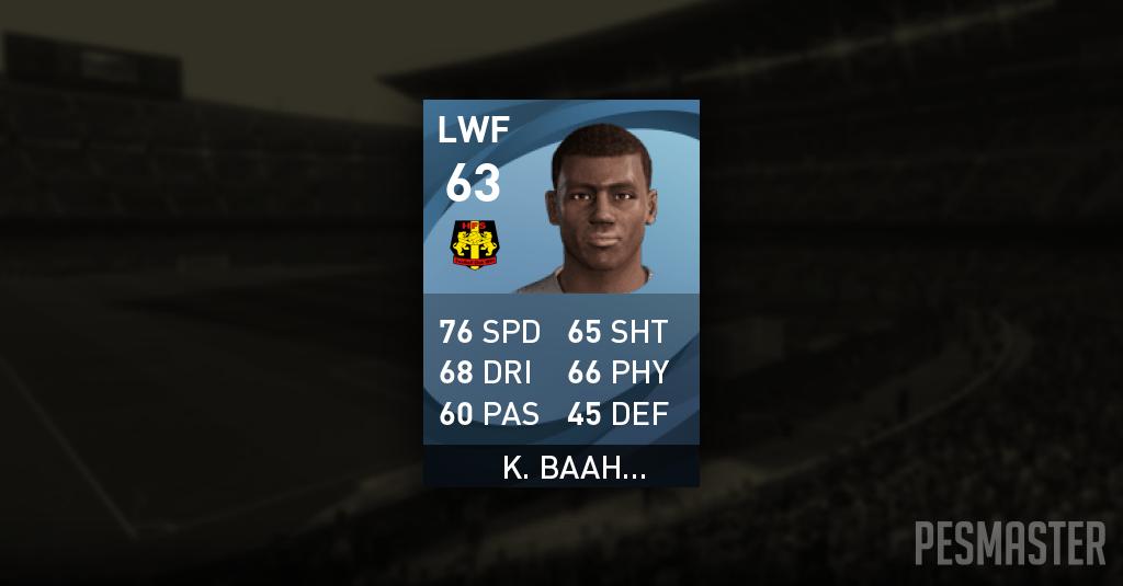 Kwadwo Baah PES 2021 Mobile Stats