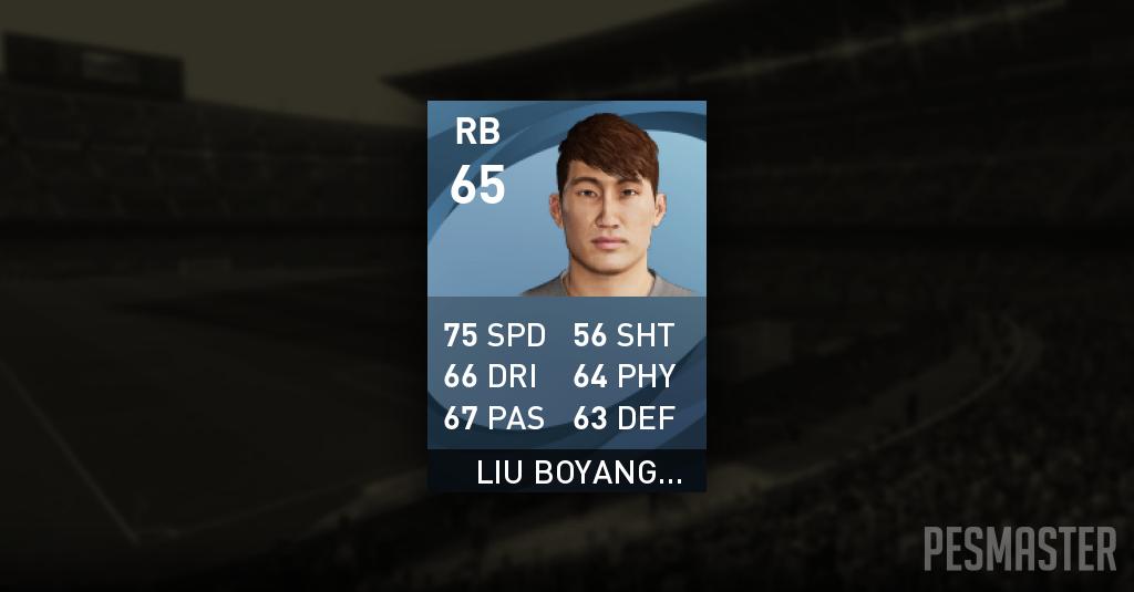 Liu Boyang PES 2021 Stats