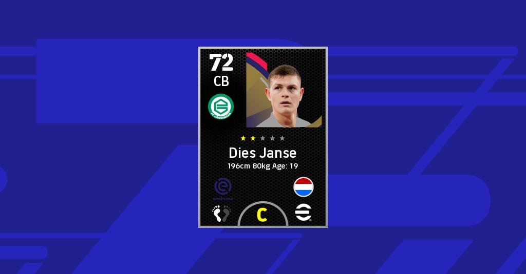 Estatísticas de Dies Janse no eFootball