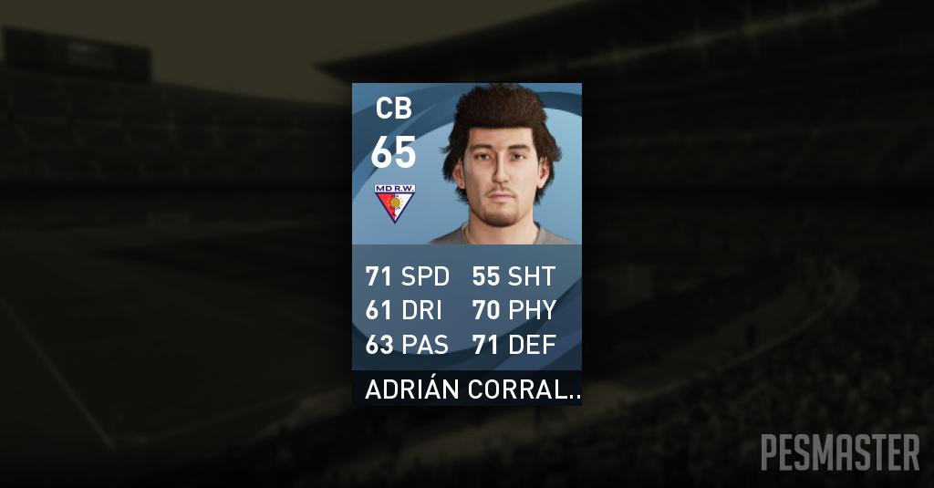 Adrián Corral - Показатели - PES 2021