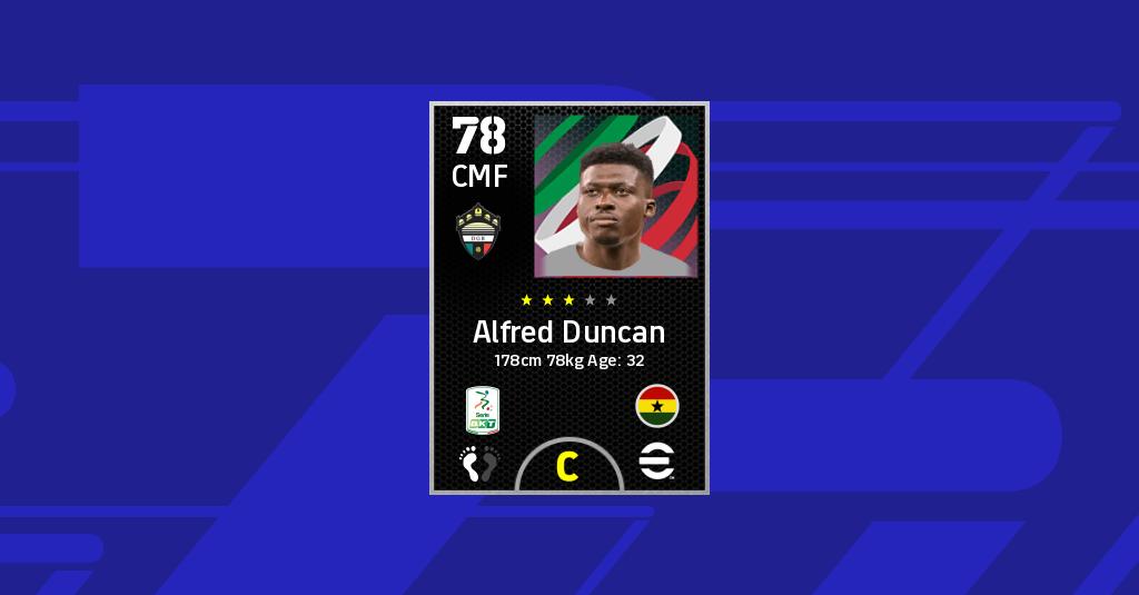 Alfred Duncan - Показатели - eFootball