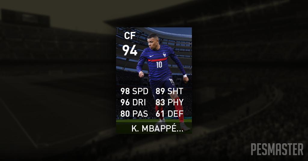 Kylian Mbappé - Показатели - PES 2021