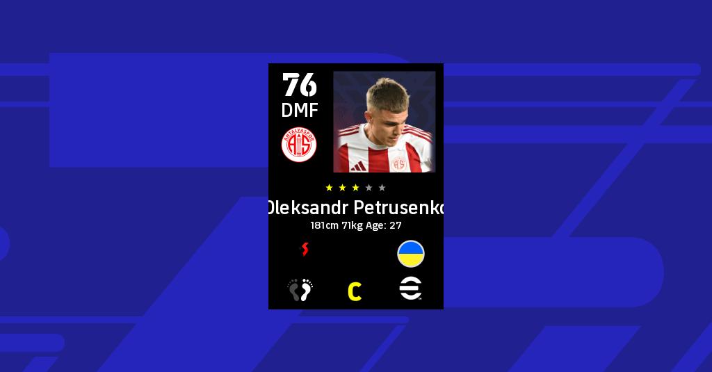 Oleksandr Petrusenko - Показатели - eFootball