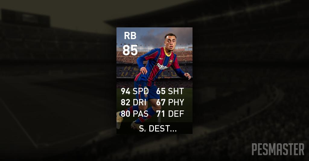 Sergiño Dest PES 2021 Stats