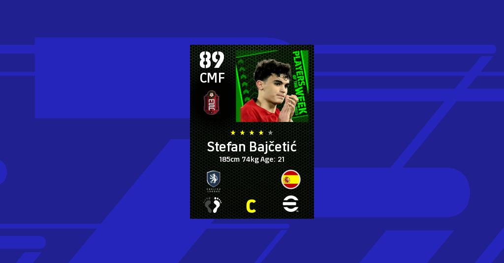 Stefan Bajčetić eFootball Stats