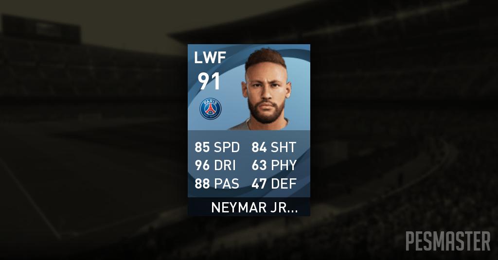 Neymar Junior'nin PES 2021 Mobile İstatistikleri
